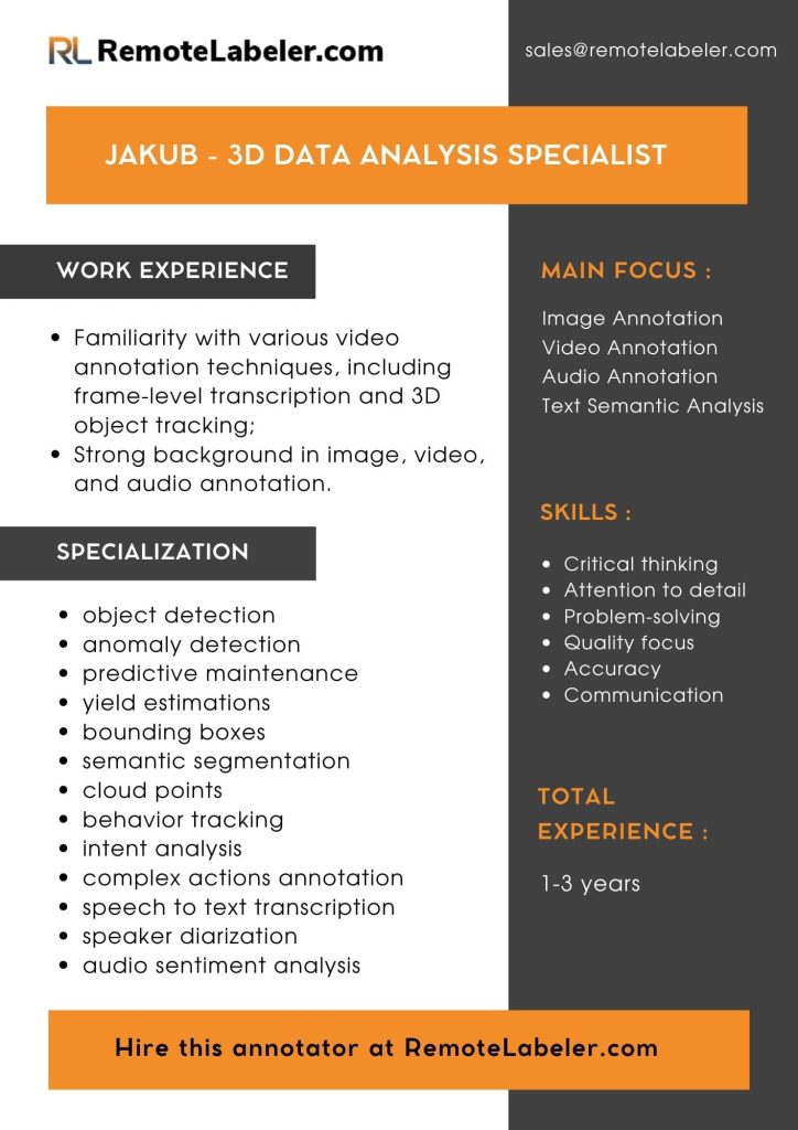 Expert 3D Data Analysis Specialist with Annotation and NLP Expertise